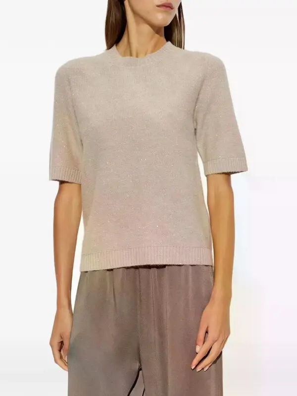 Fabiana Filippi Sequin-embellished Short-sleeve Sweater