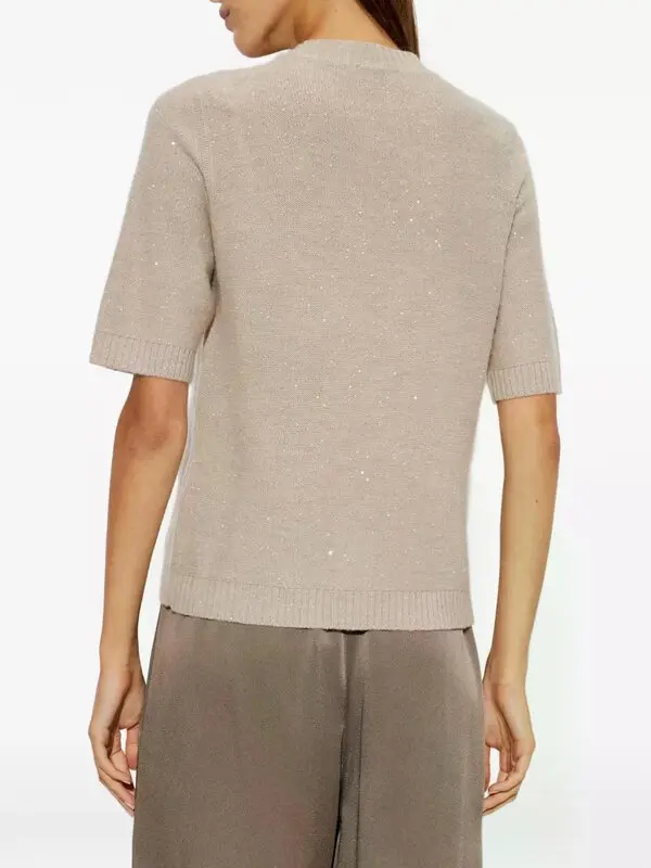 Fabiana Filippi Sequin-embellished Short-sleeve Sweater