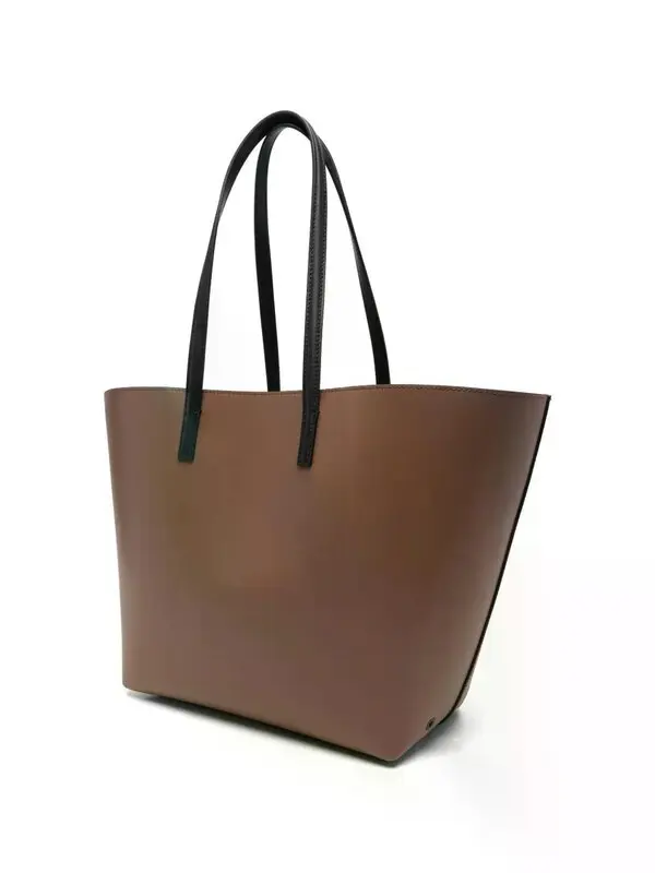 Moncler Embossed-logo Leather Tote Bag - Brown