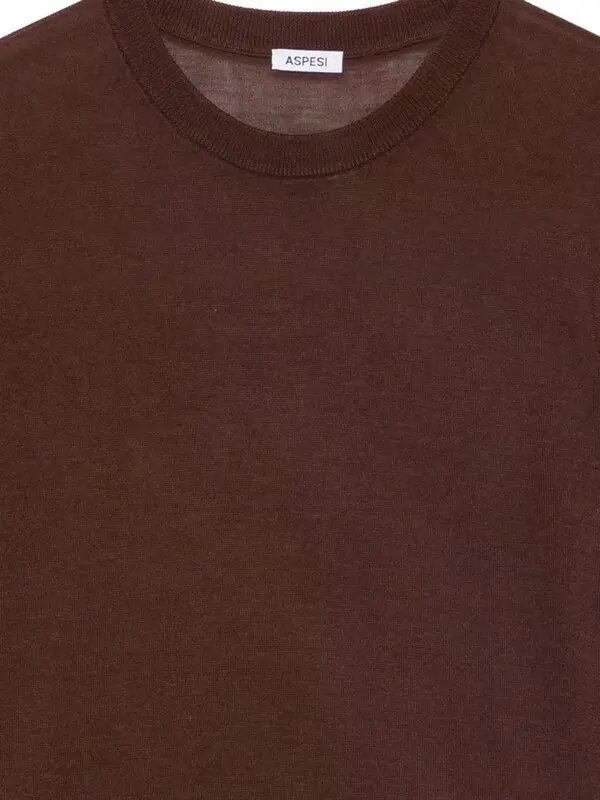 Aspesi Contrast-stitch Crew Neck Sweater