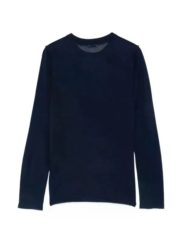 Aspesi Contrast-stitch Long-sleeve Sweater - Blue