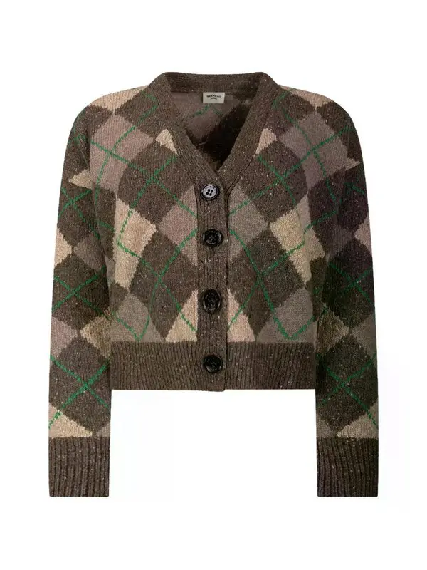 Max Mara Argyle-knit Button-up Cardigan