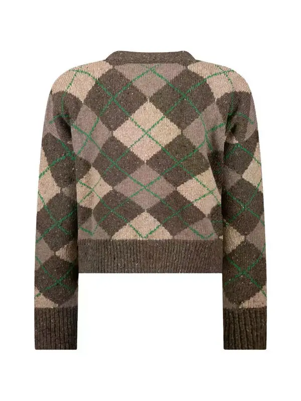 Max Mara Argyle-knit Button-up Cardigan