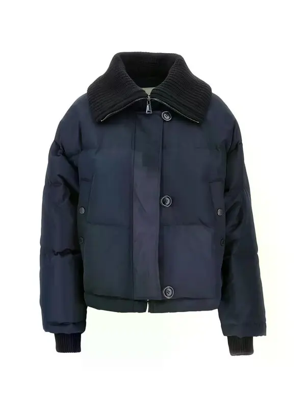 Max Mara Water-repellent Technical Twill Down Jacket Navy - Blue