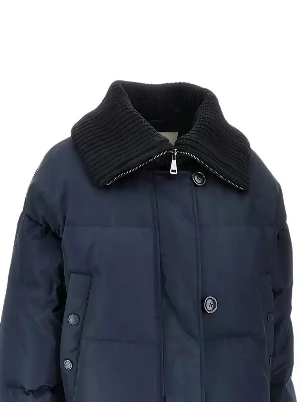 Max Mara Water-repellent Technical Twill Down Jacket Navy