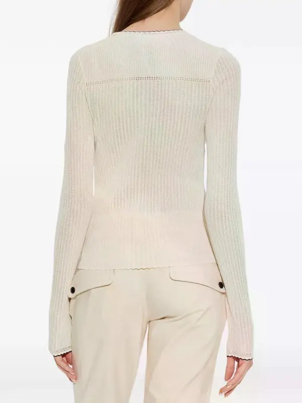 Isabel Marant Étoile Siofra Pointelle Knit Cardigan - Neutrals