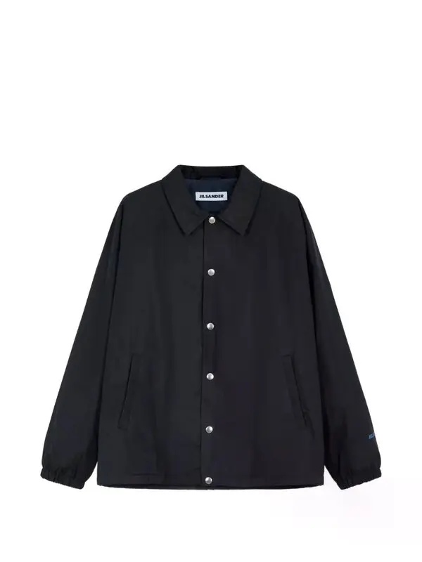 JIL SANDER Logo-embroidered Press-stud Jacket - Black