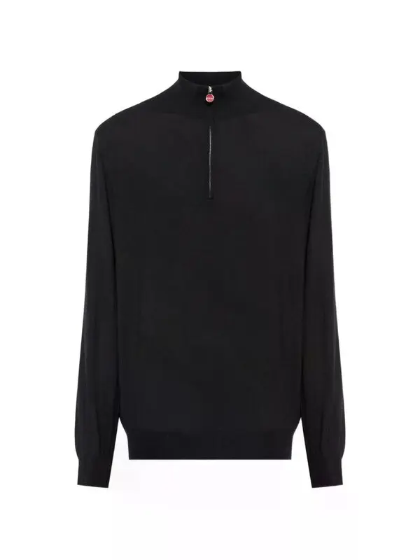 Kiton Half-zip Turtleneck Sweater - Black