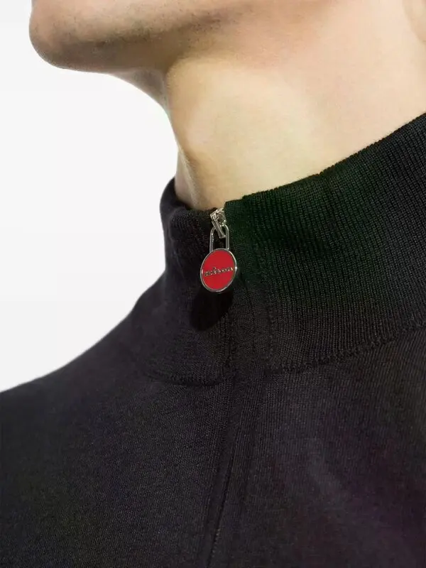 Kiton Half-zip Turtleneck Sweater - Black
