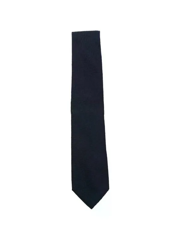 Canali Basket-weave Neck Tie - Blue