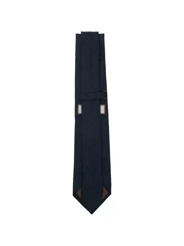 Canali Basket-weave Neck Tie - Blue