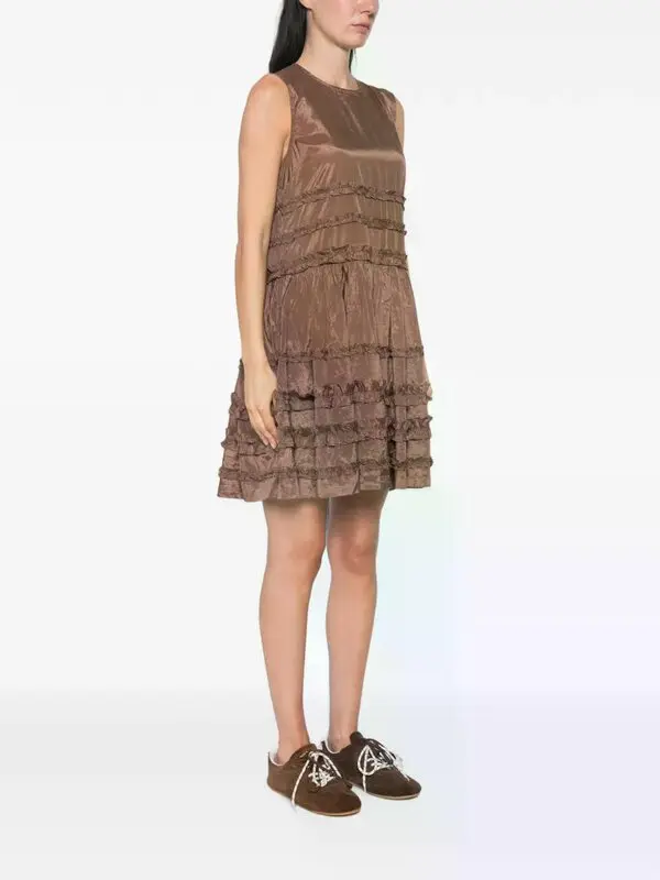 DAMSON MADDER Ruffled Drop-waist Mini Dress