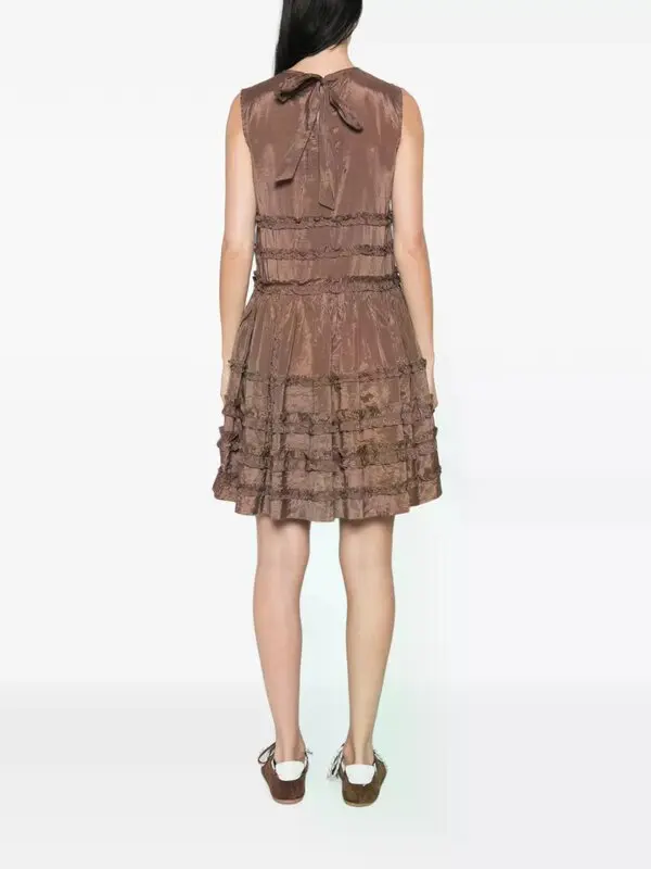 DAMSON MADDER Ruffled Drop-waist Mini Dress