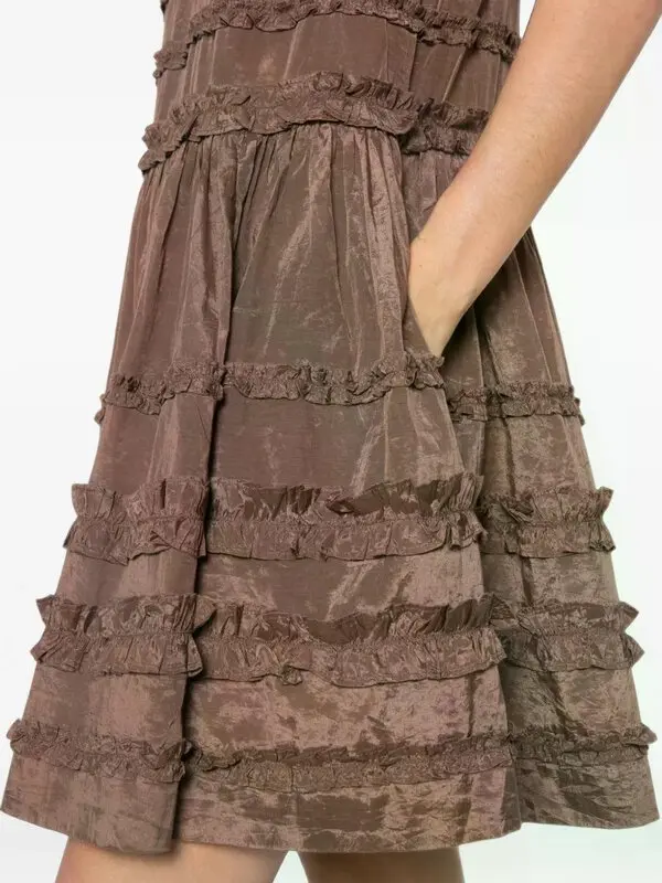 DAMSON MADDER Ruffled Drop-waist Mini Dress