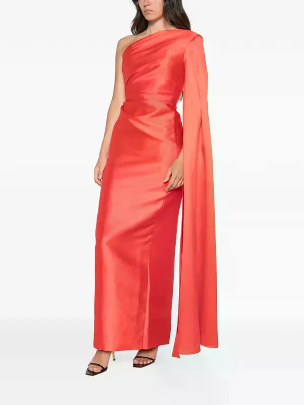 Solace London Veya One-shoulder Maxi Dress - Red