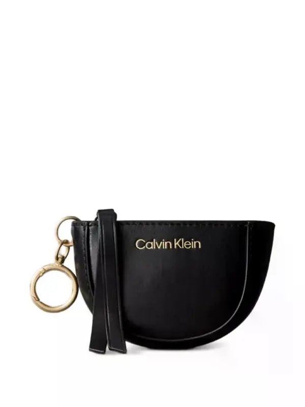 Calvin Klein Logo-print Leather Keyring - Black