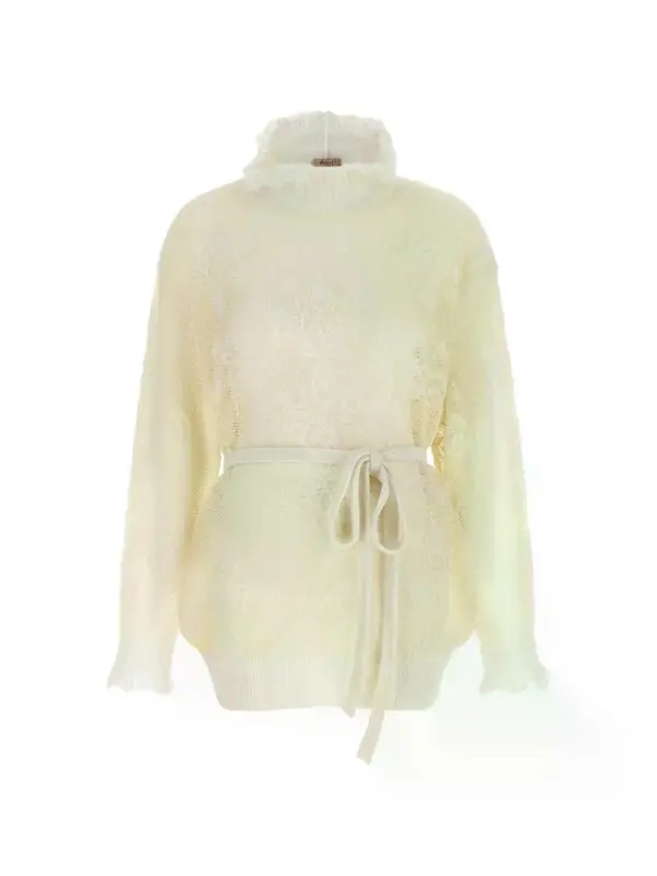 TWINSET Flower-lace Turtleneck Sweater