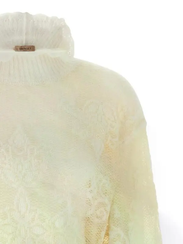 TWINSET Flower-lace Turtleneck Sweater