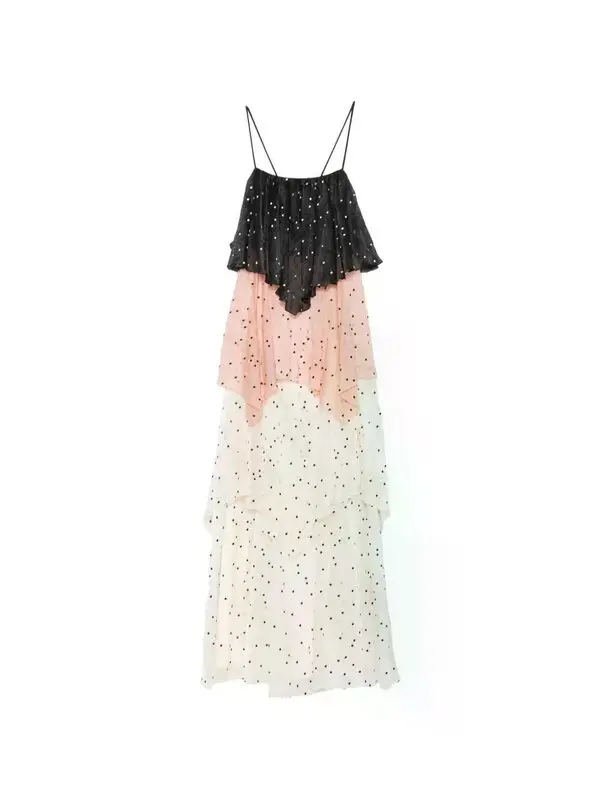 Aje Songstress Polka-dot Ruffled Gown - Neutrals