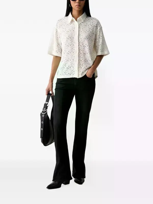 LEVI'S 725 Stud-embellished Slit-hem Bootcut Jeans - Black