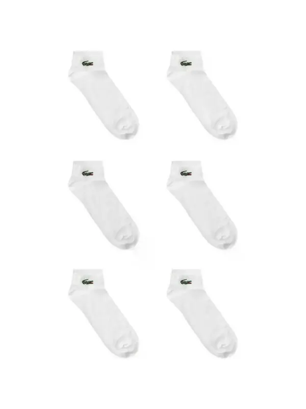 Lacoste Logo-embroidered Ankle Socks Set - White