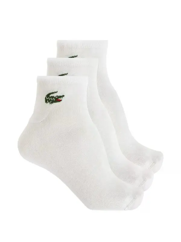 Lacoste Logo Embroidered Ankle Socks Three-pack
