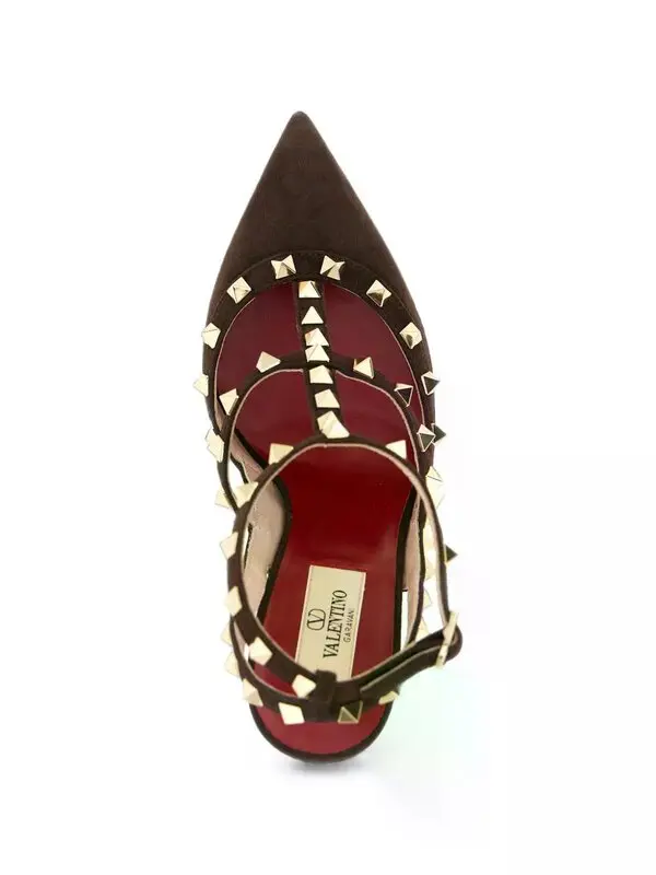 Valentino Garavani Rockstud Suede Pumps 100mm - Brown