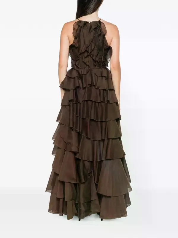 Aje Cleo Ruffled Gown - Brown