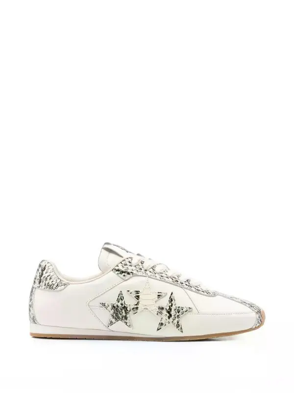 Amiri Python-effect Star-patch Sneakers - White