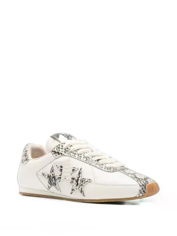 Amiri Python-effect Star-patch Sneakers - White