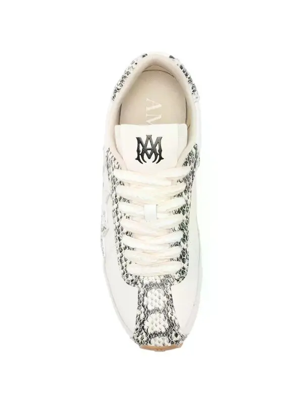 Amiri Python-effect Star-patch Sneakers - White