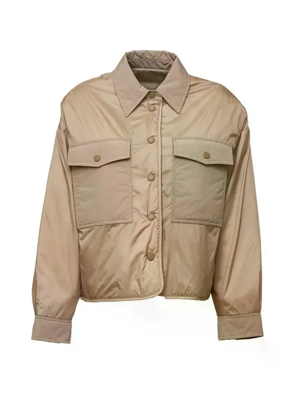 Max Mara Reversible Water-repellent Canvas Padded Jacket Sand - Neutrals