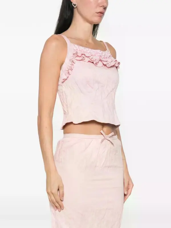 SHUSHU/TONG Ruffled Lace-trim Top