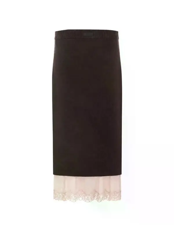 Pinko Tolosa Lace-trim Midi Skirt