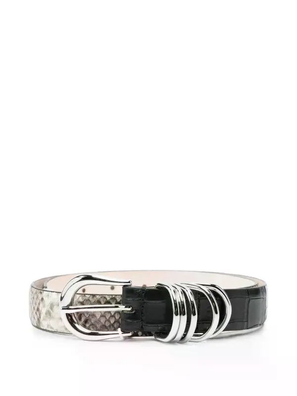 DEHANCHE Hollyhock Snakeskin-effect Croc-effect Belt - Black