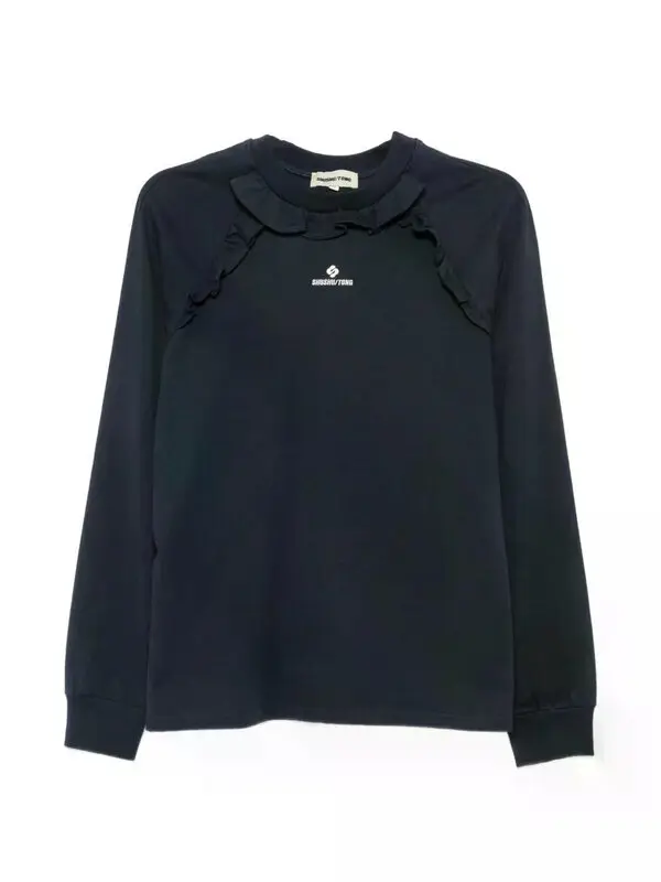 SHUSHU/TONG Ruffle-trimmed Long-sleeve T-shirt