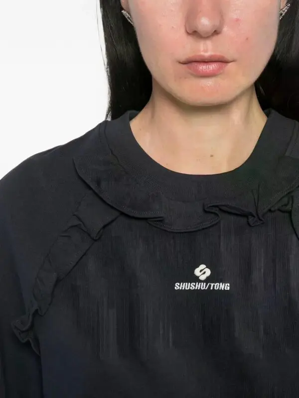 SHUSHU/TONG Ruffle-trimmed Long-sleeve T-shirt