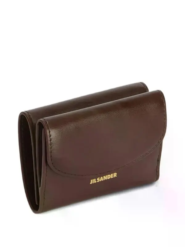 JIL SANDER Cannolo Leather Mini Wallet And Coin Purse With Embossed Logo - Brown