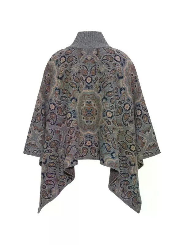 Cara Cara Pagoda Paisley-intarsia Cape