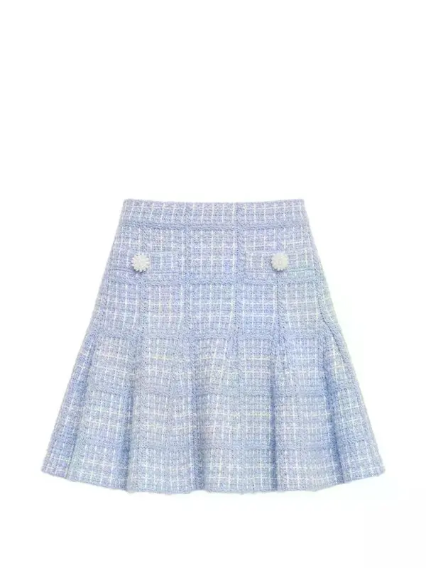 SELF-PORTRAIT Check-knit Mini Skirt