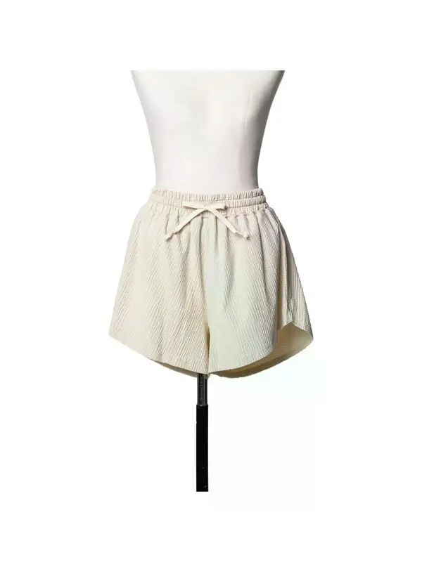 MULLER OF YOSHIOKUBO Bumpy Drawstring Mini Shorts - Neutrals