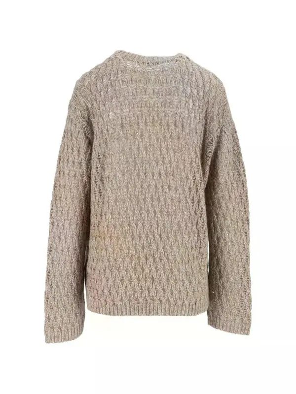 ELEH Open-knit Crew Neck Sweater
