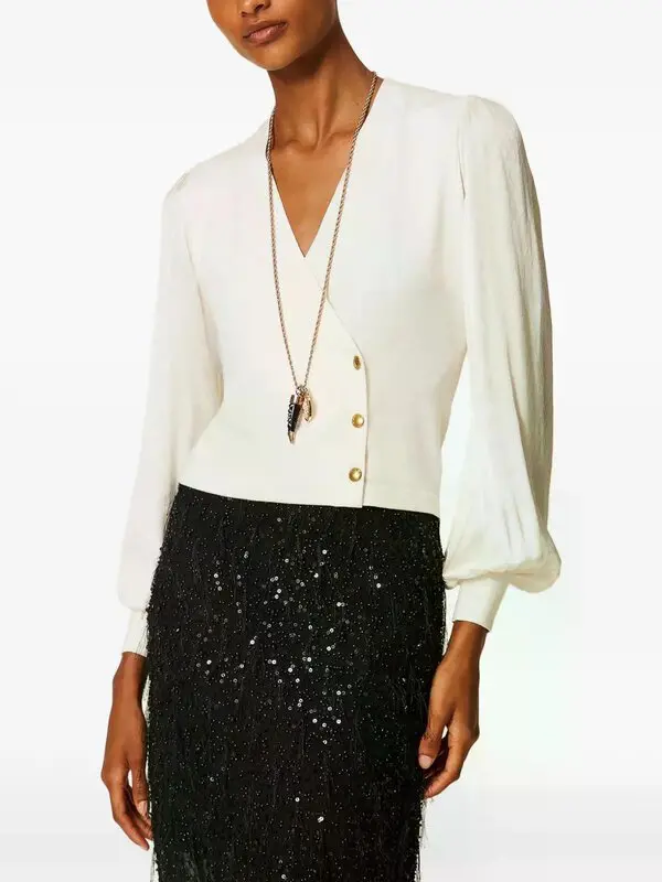 TWINSET Jumper With Jacquard Fabric Sleeves - Neutrals