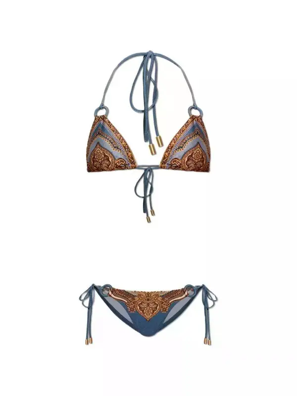 Zimmermann Paisley-print Bikini - Blue