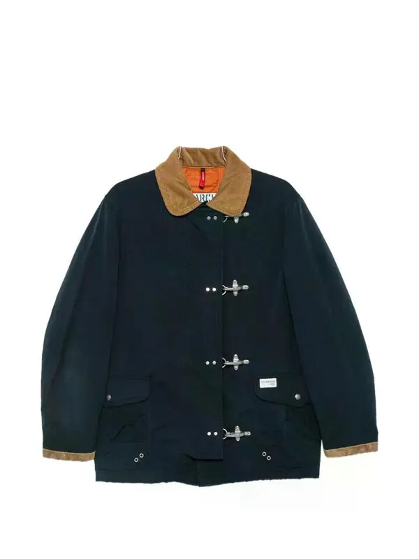 FAY Lobster-clasp Corduroy-collar Jacket - Blue