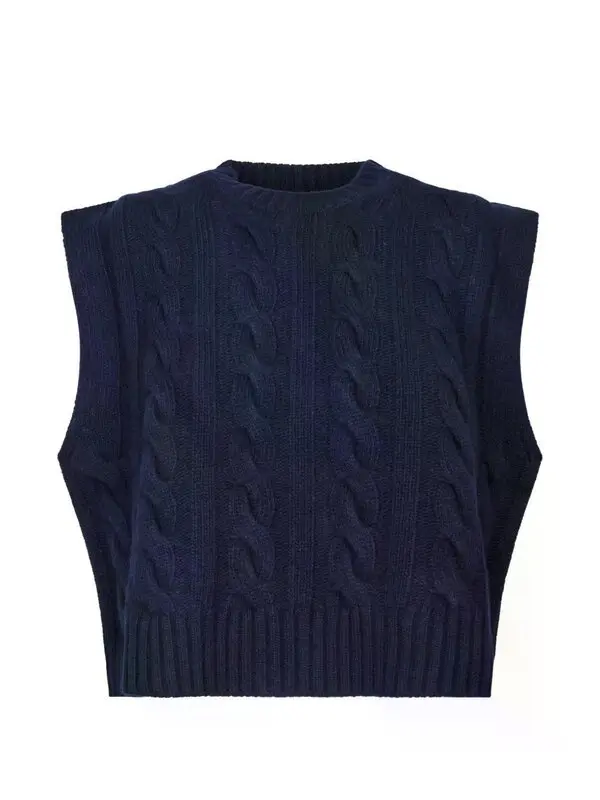 Max Mara Cable-knit Wool Sweater Vest - Blue
