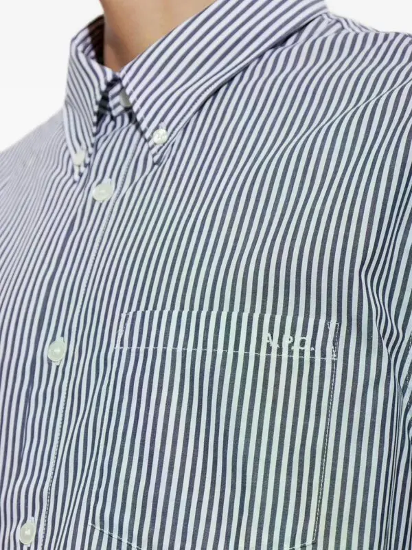 A.p.c. Vertical-stripe Button-down Cotton Shirt
