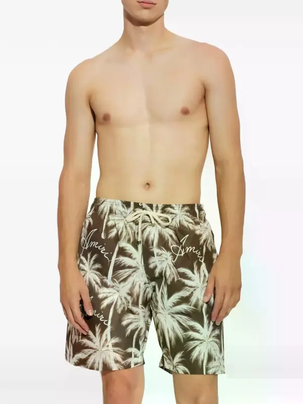 Amiri Palm Tree-print Swim Shorts