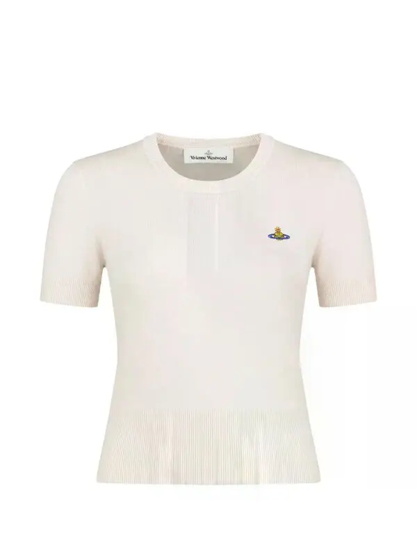 VIVIENNE WESTWOOD Bea Orb-embroidered T-shirt - Neutrals