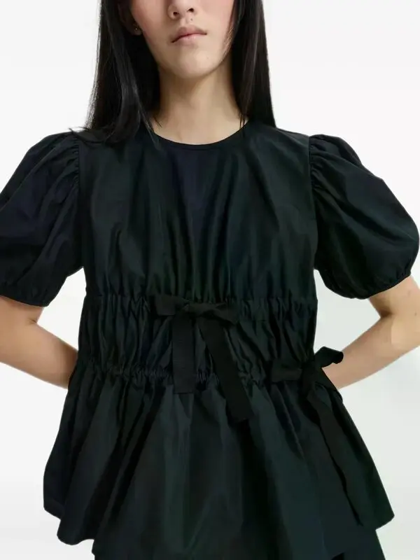 Cecilie Bahnsen Freya Bow-detail Puffed-sleeve Blouse
